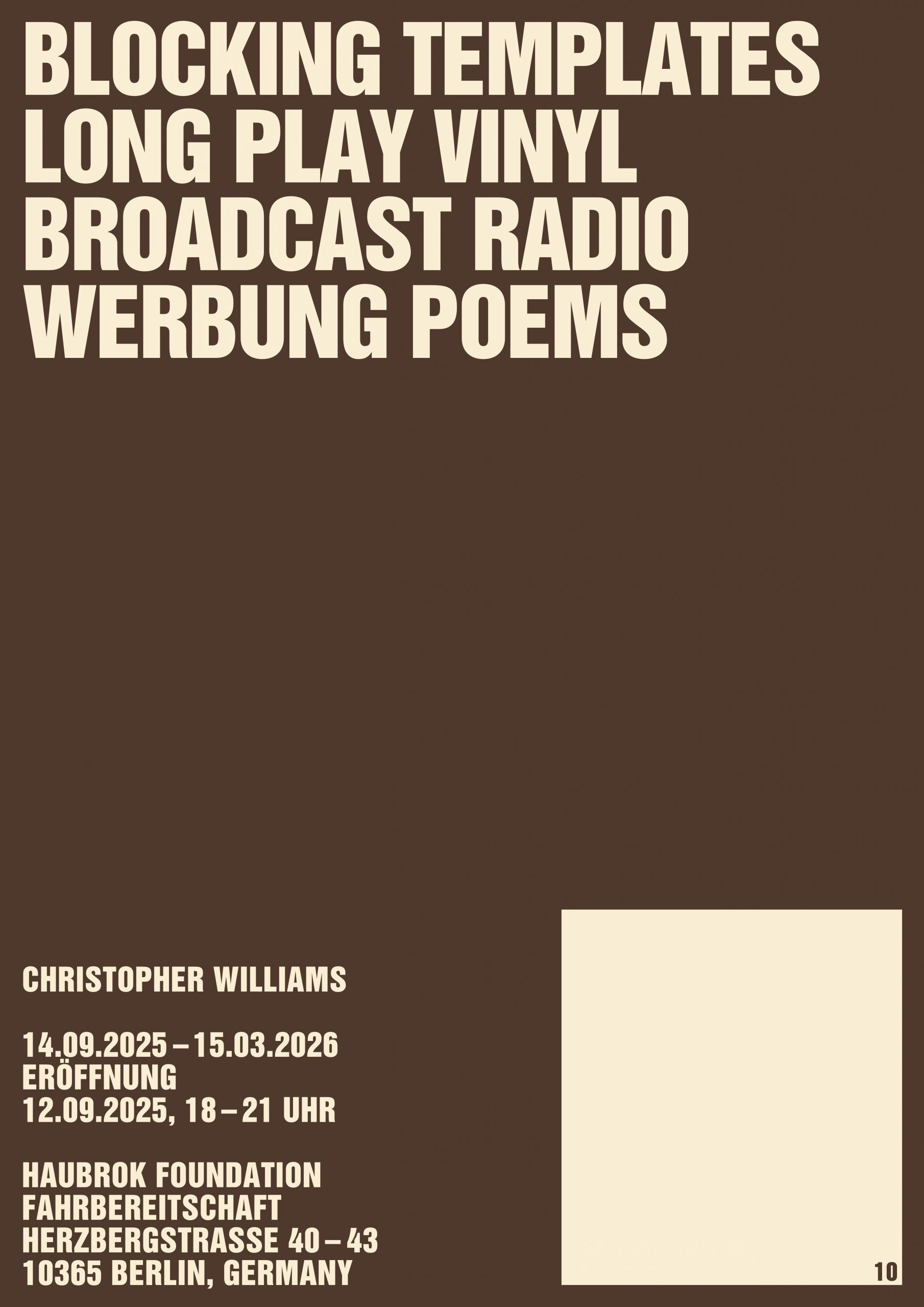 haubrok foundation | Christopher Williams: Blocking Templates